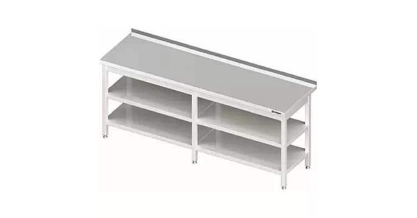 Sieninis stalas su 2 lentynomis 2800x700x850 mm, suvirintas - s ...